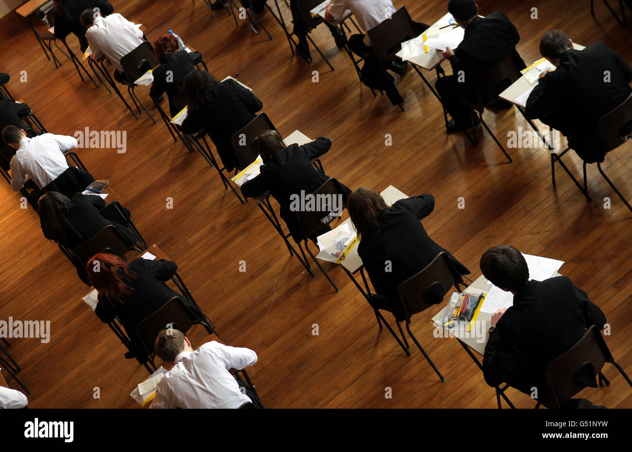 School exam stock Stock Photo - Alamy