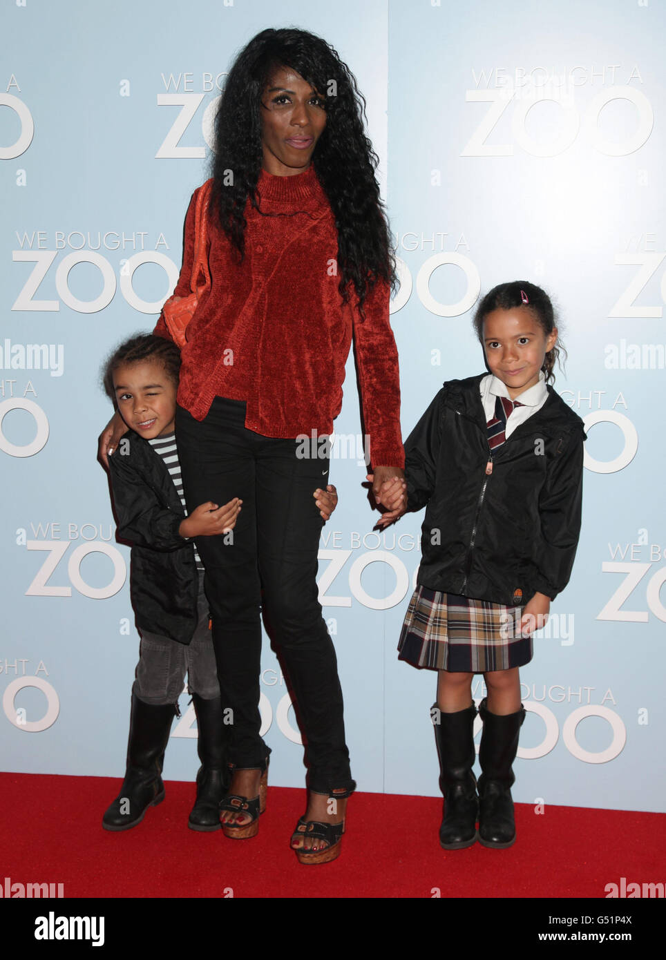 Sinitta with her kids Zac (left) and Magdalena (right) arriving for a ...