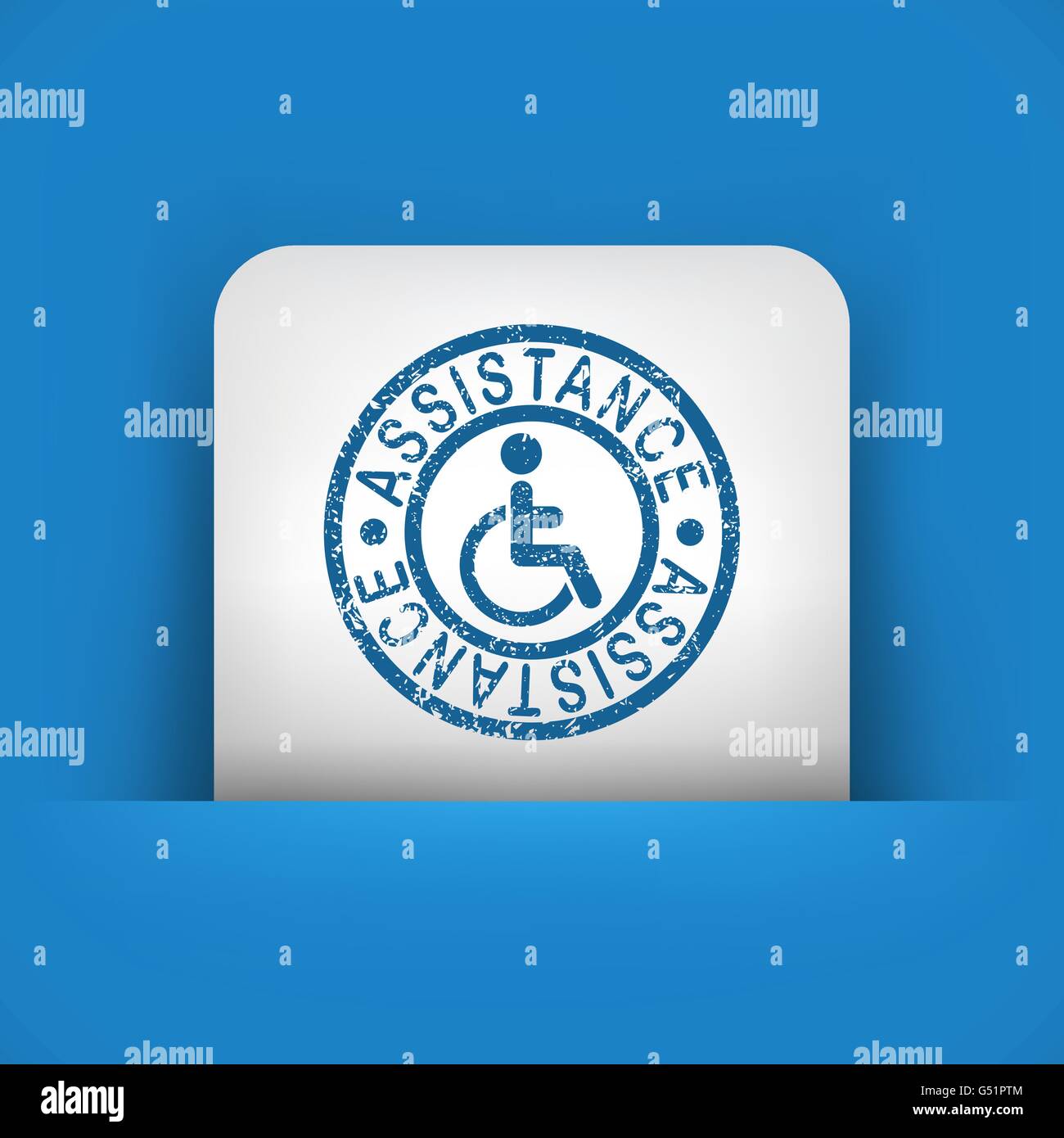 Illustration of handicap assistance stamp icon Stock Vector Image & Art ...