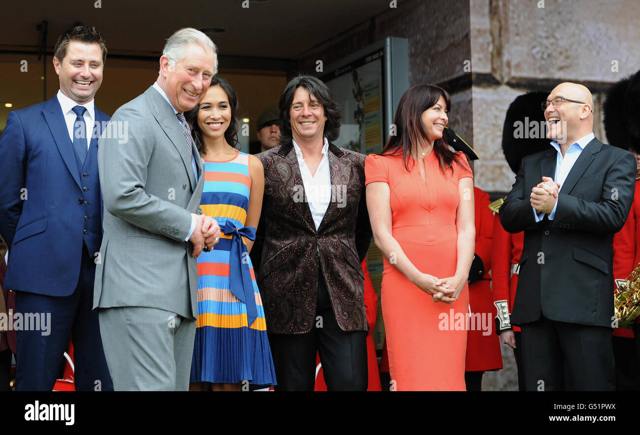 The Prince of Wales (second left) officially opens the Ideal Home Show ...