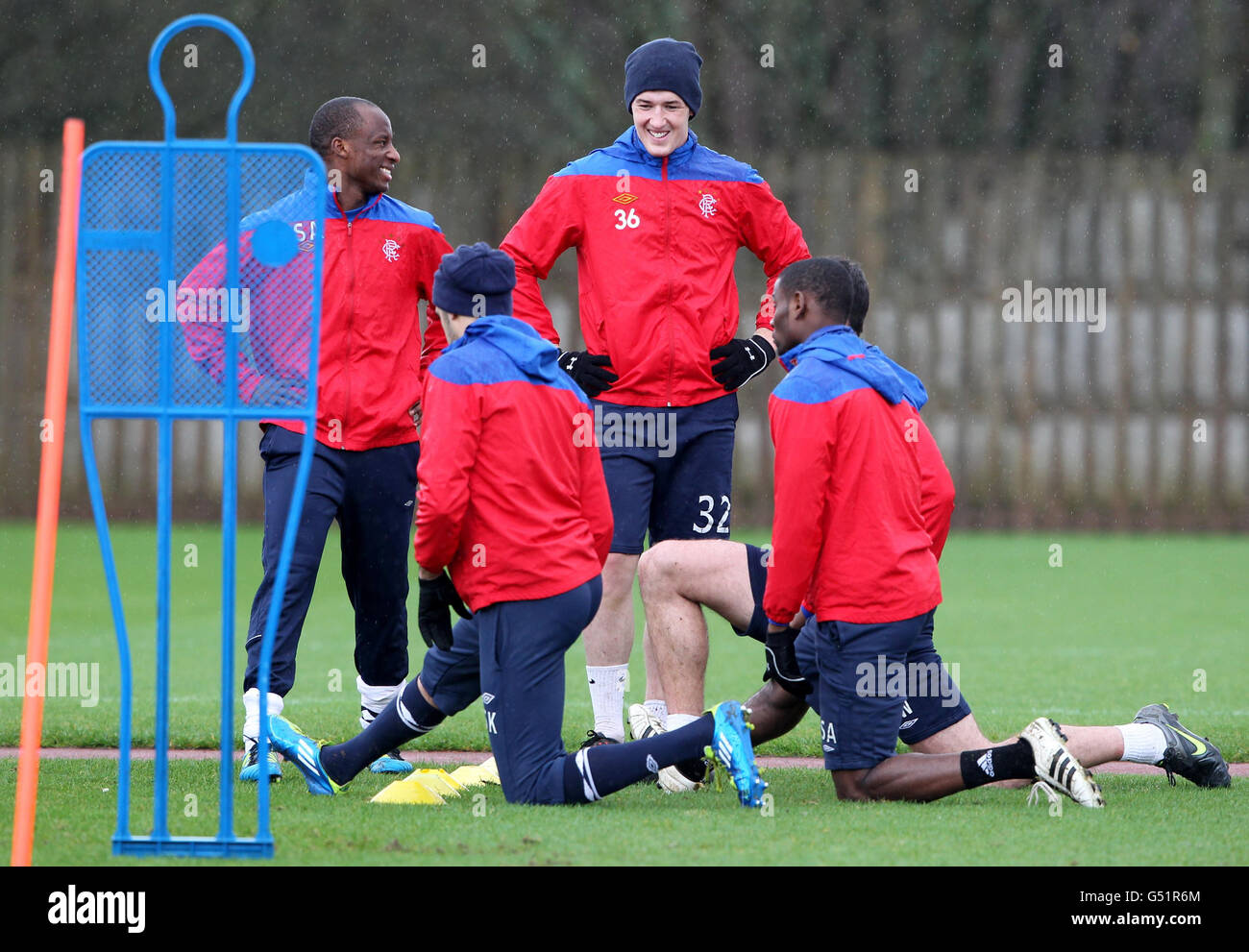 Soccer rangers training murray park glasgow hi-res stock photography ...