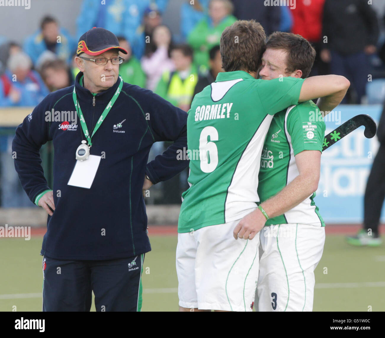 Ireland's (left-right) Peter Jackson, Ronan Gormley and John Jackson ...