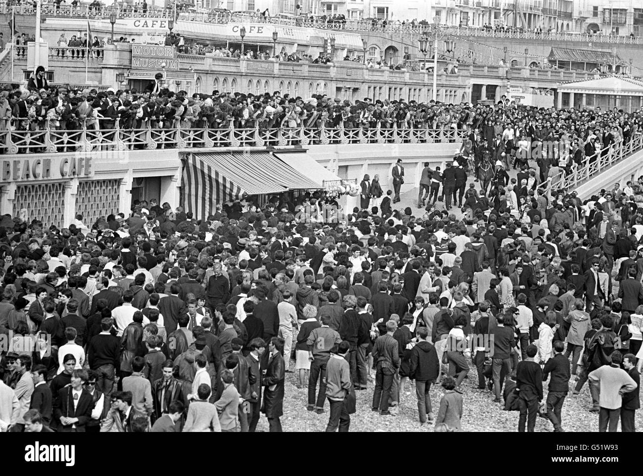 Mods 1964 brighton Black and White Stock Photos & Images - Alamy