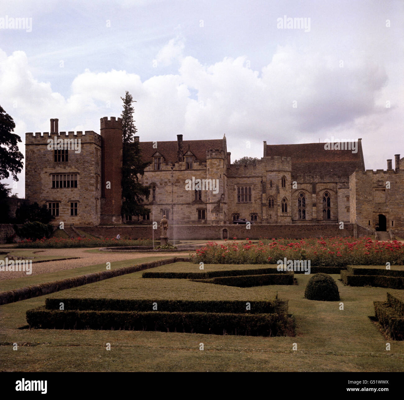 Penshurst Place, near Tonbridge, Kent. Built of local sandstone, this ...