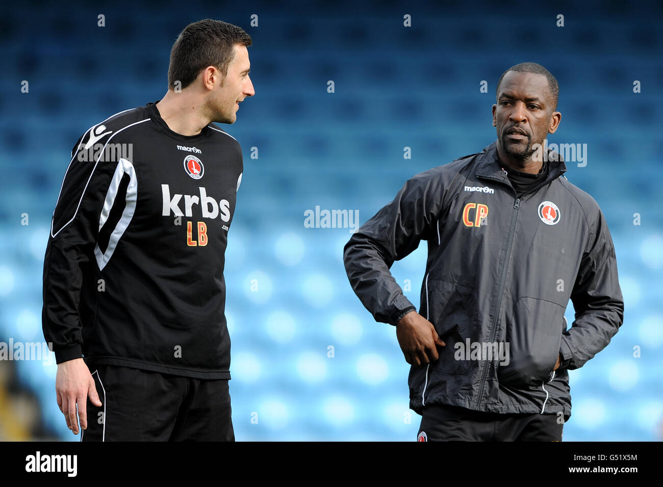Charlton Athletic manager Chris Powell (right) with sports scientist ...