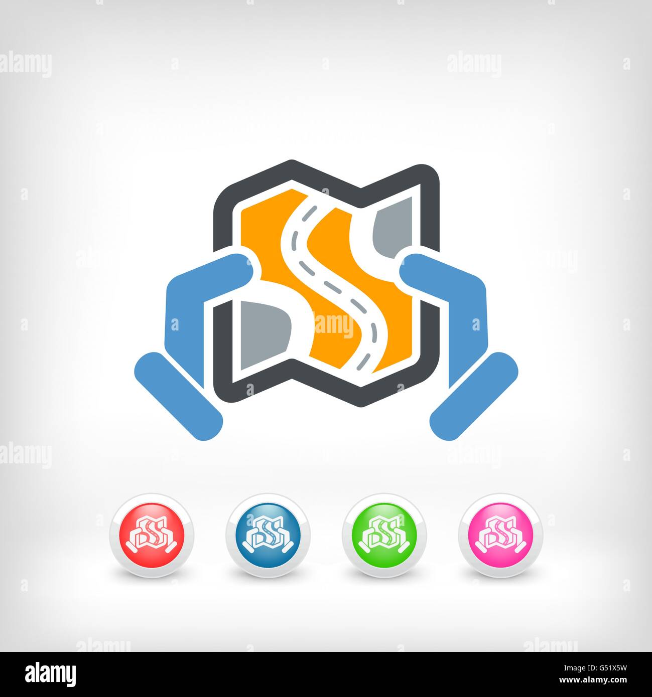 Road map icon concept Stock Vector Image & Art - Alamy