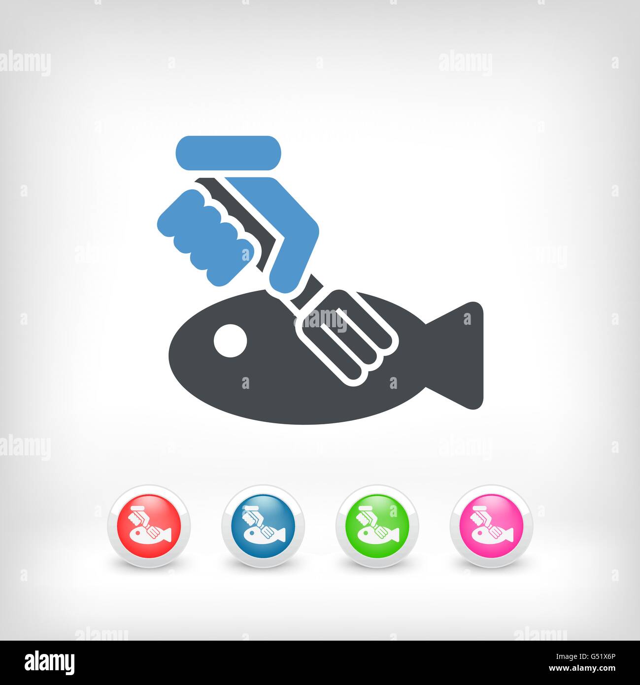 Fish eating icon concept Stock Vector Image & Art - Alamy