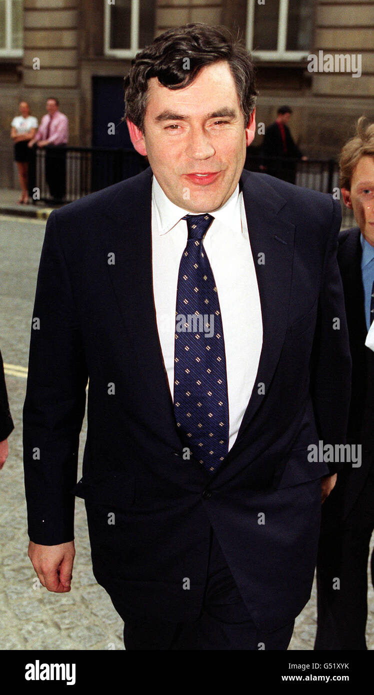 Chancellor gordon brown at the mansion house hi-res stock photography ...