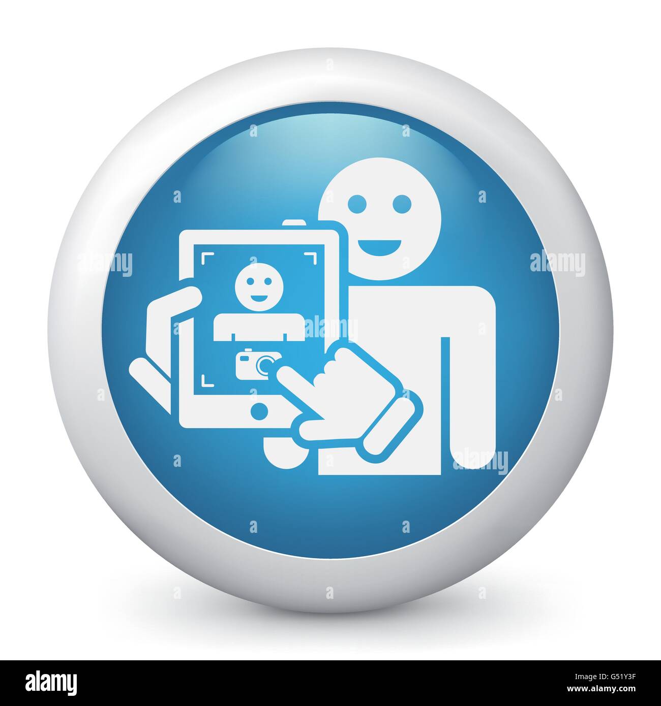 Portrait smiling photographer holding Stock Vector Images - Alamy