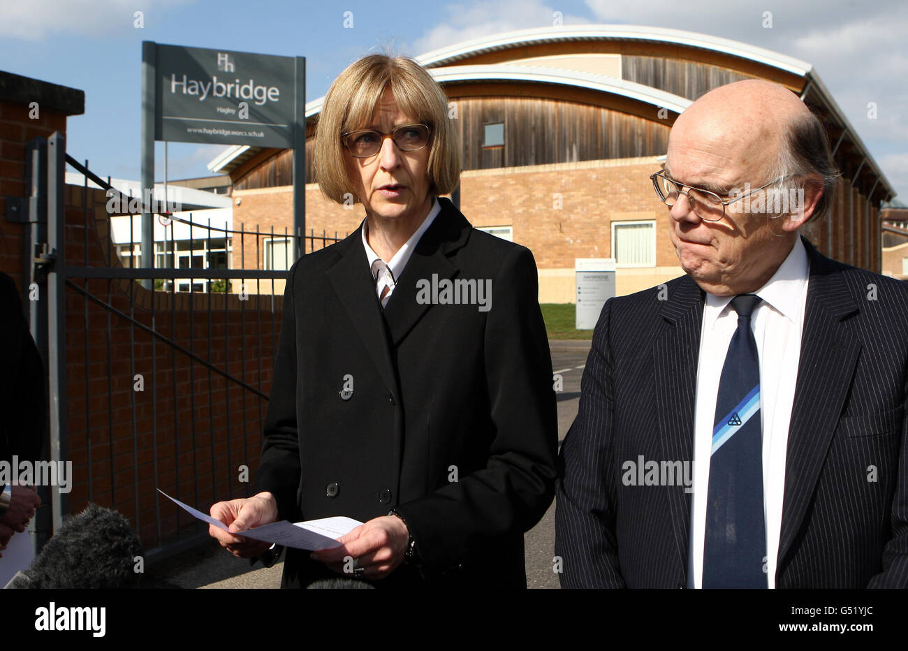 Headmistress Caroline Hoddinott, accompanied by Tony Hamer, Chairman of ...