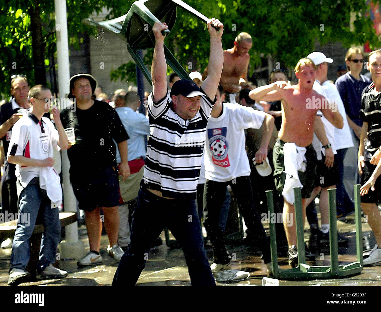 Football soccer violence hooliganism hooligans policegal hi-res stock ...