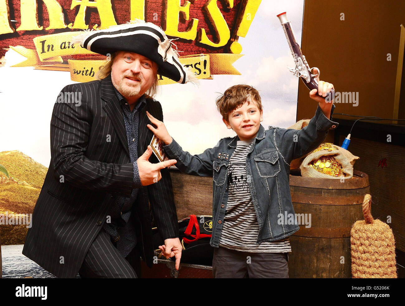Bill Bailey and his son Dax arrive for the premiere of new film Pirates ...
