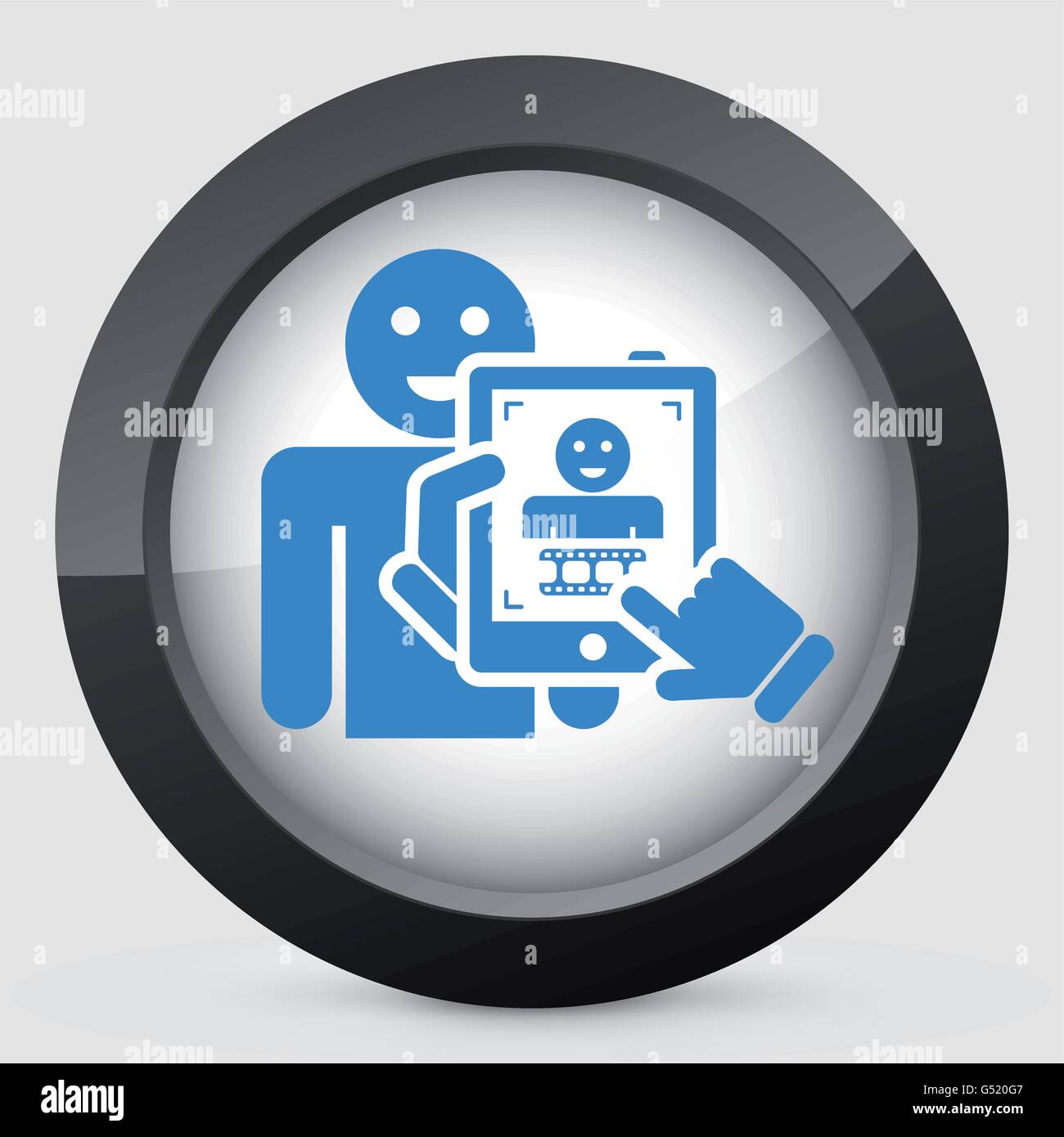 Portrait smiling photographer holding Stock Vector Images - Alamy