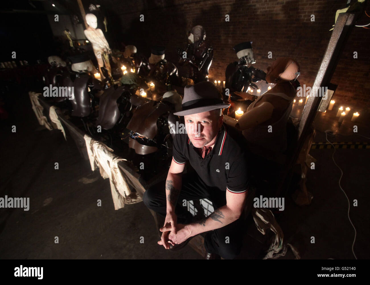 Artist giles walker installation entitled last supper hi-res stock ...