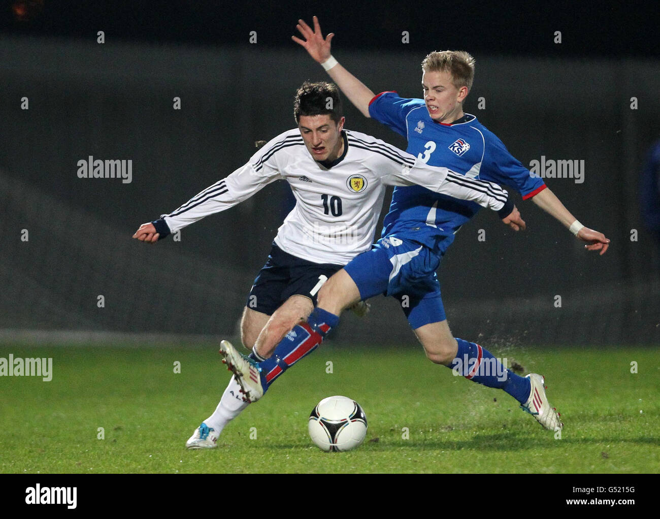 Scotland's Lewis Kidd and Iceland's Osvald Jari Traustason (right ...