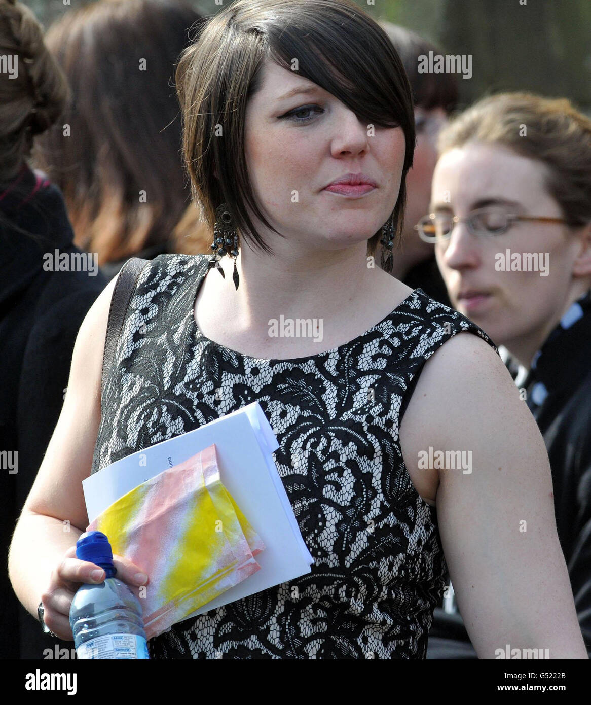 Christopher McManus' girlfriend Katy Bailey at his funeral at Our Lady ...