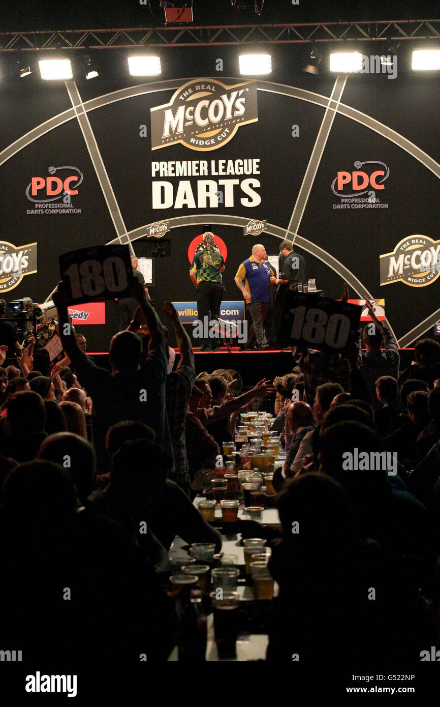Darts - McCoys Premier League - O2 Arena. Fans watch Andy Hamilton v ...