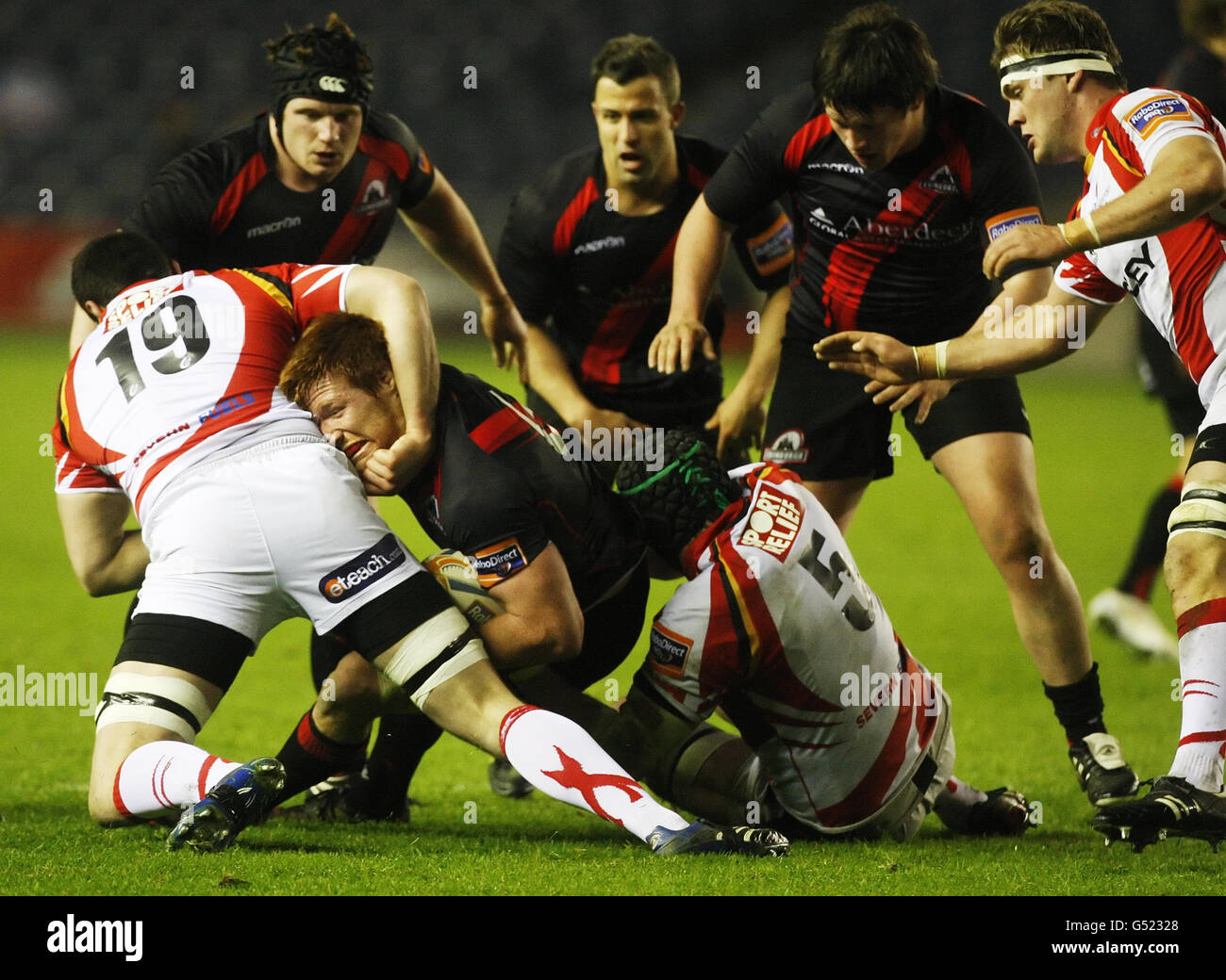 Edinburghs roddy grant gets tackled rabodirect pro12 match murrayfield ...