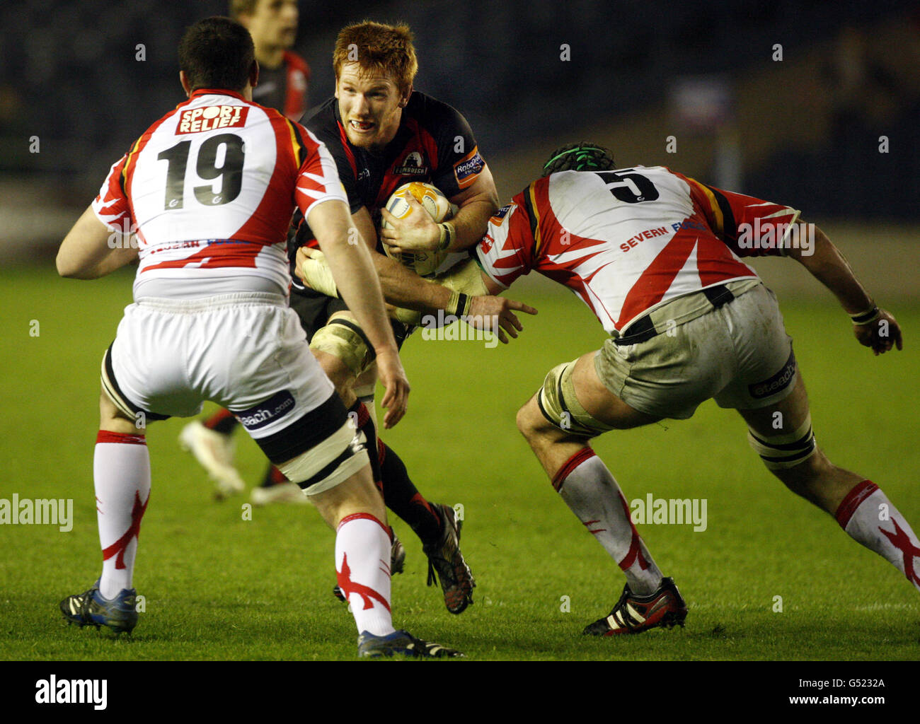 Edinburghs roddy grant gets tackled rabodirect pro12 match murrayfield ...