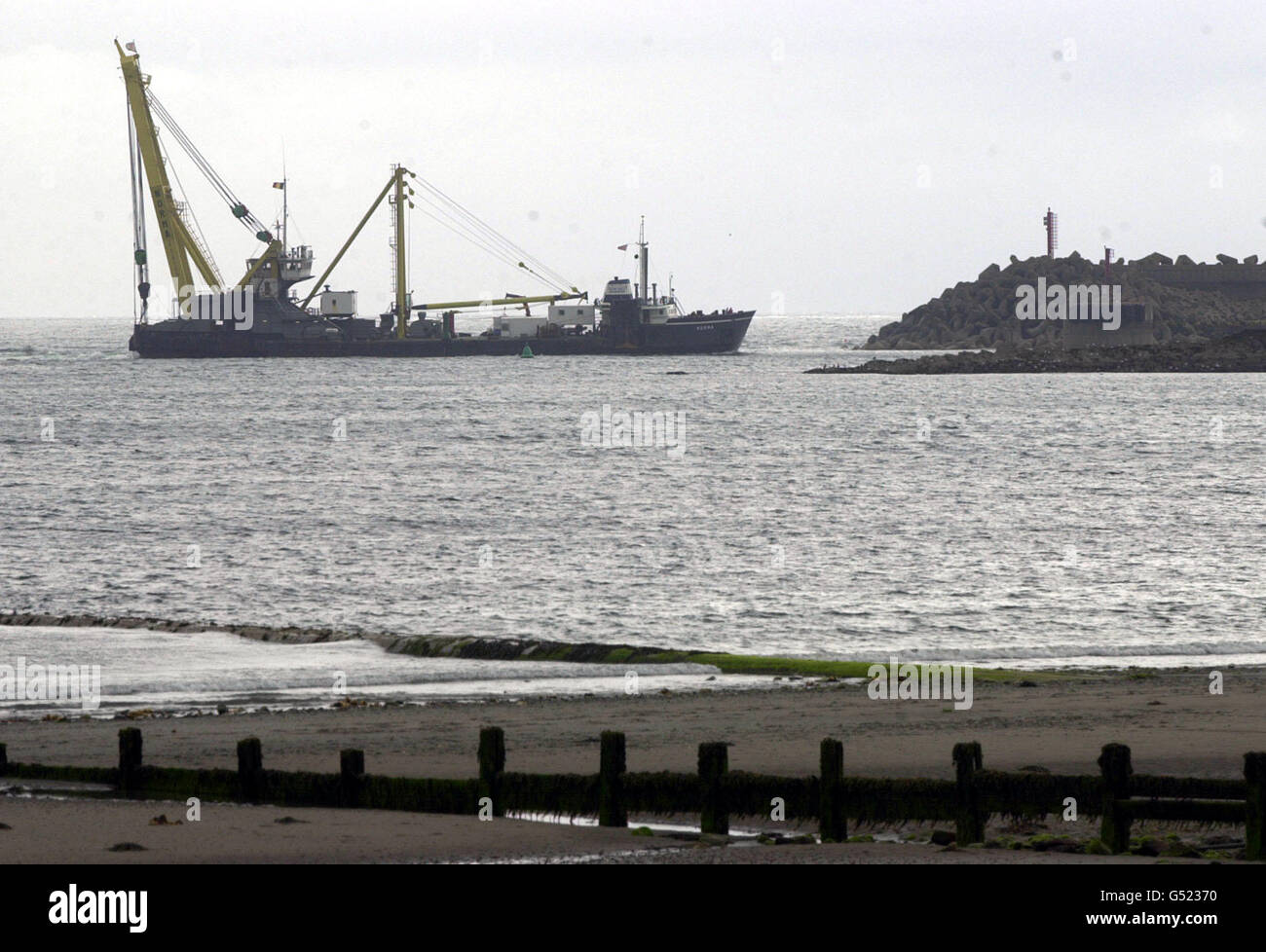 The recovery vessel MV Norma returns to Douglas harbour to fit a new ...