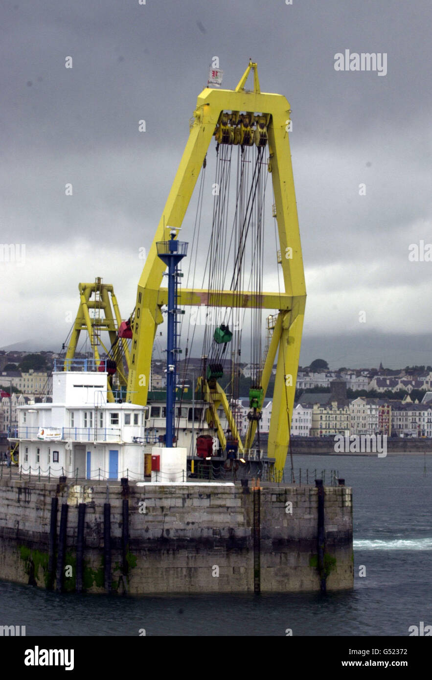 The recovery vessel MV Norma returns to Douglas harbour to fit a new ...
