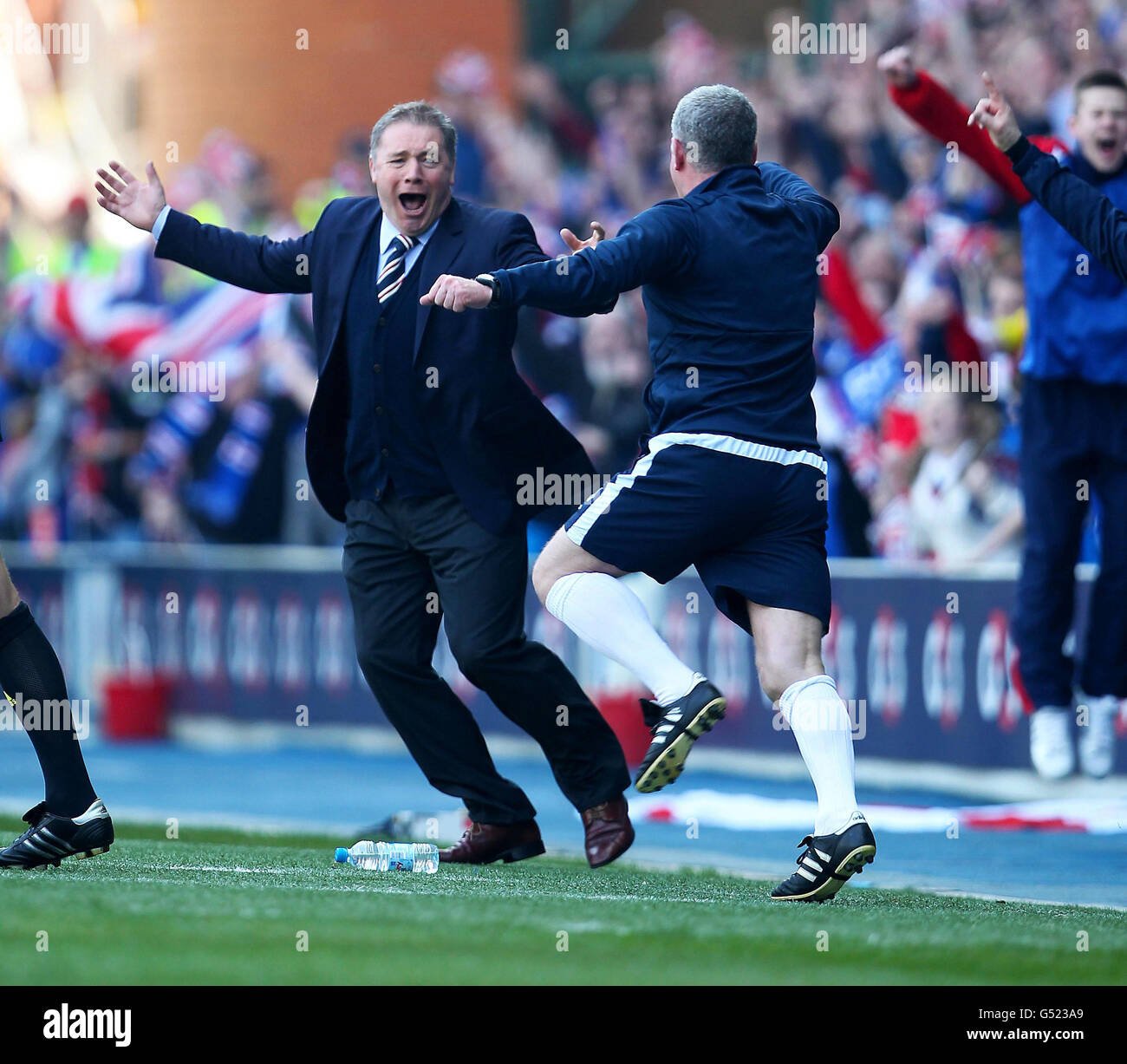 Ranger's Ally McCoist celebrates scoring the first goal during the ...