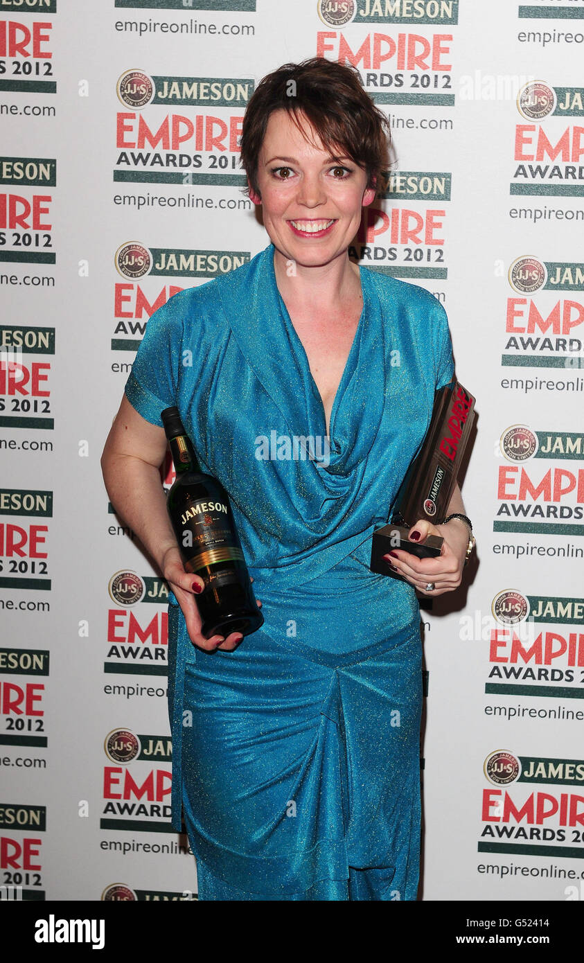 Olivia Colman winner of the Best Actress award at the Jameson Empire ...