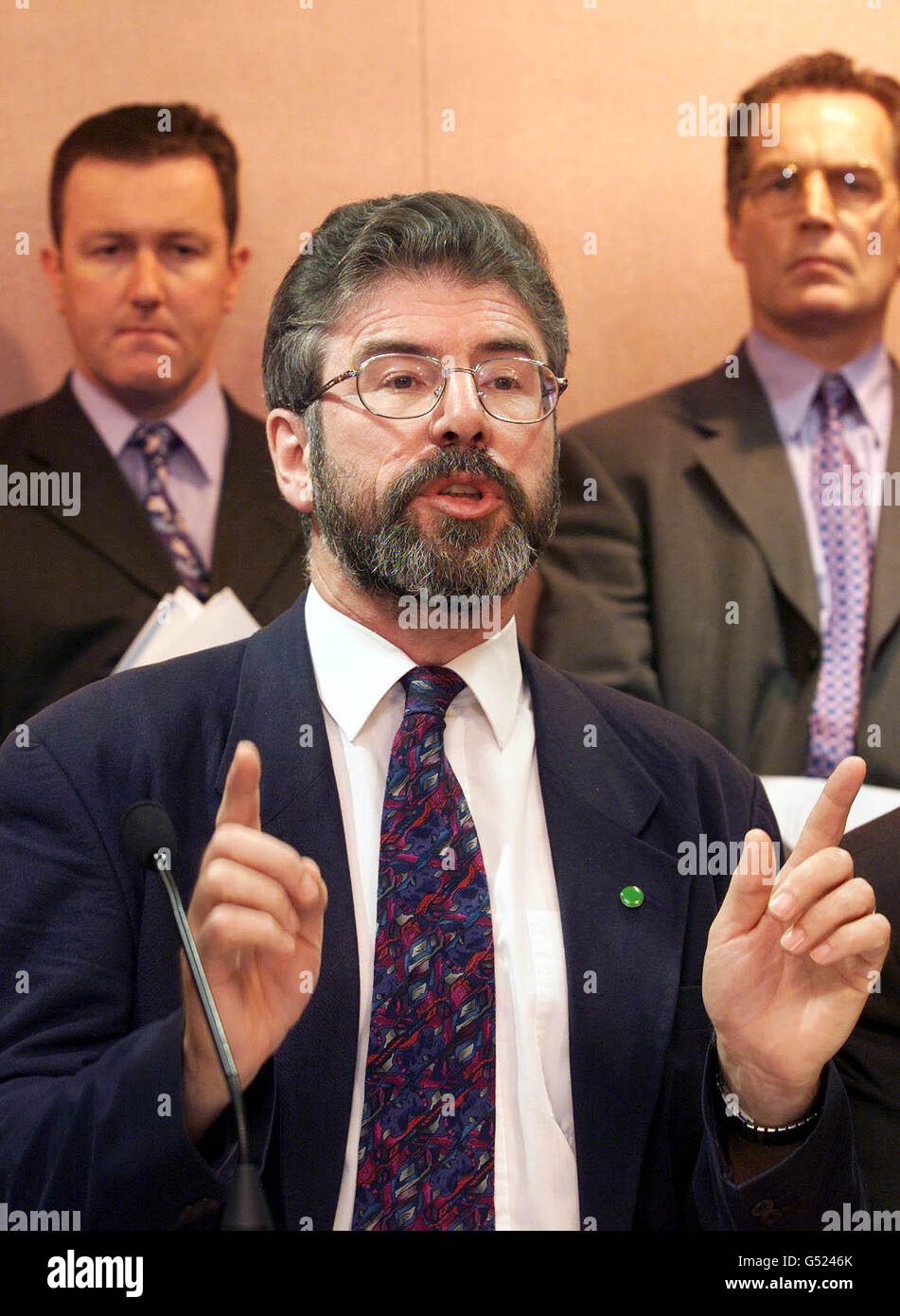 Gerry Adams arms inspection Stock Photo - Alamy