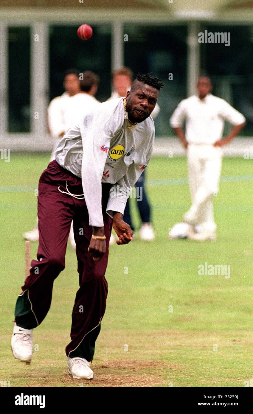 West Indies Practice Ambrose. West Indian cricketer Curtly Ambrose ...