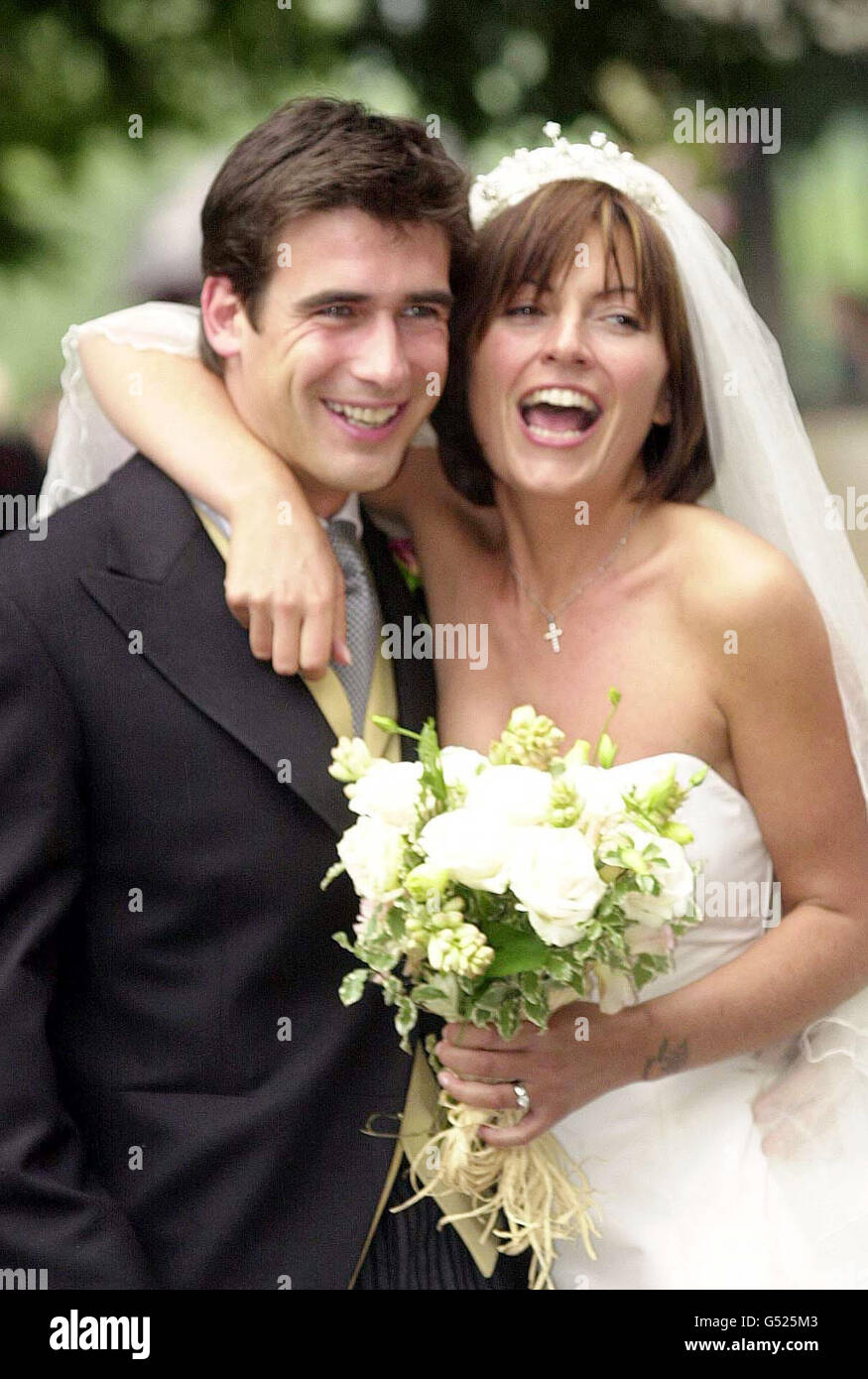 TV presenter Davina McCall, 32, and Matthew Robertson, 30, celebrate ...