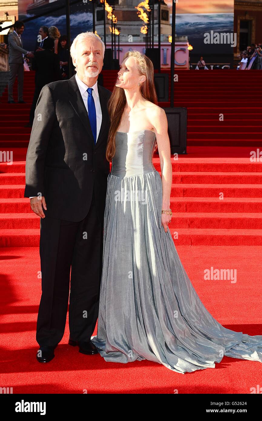 James cameron wife suzy arriving world premiere titanic 3d hi-res stock ...