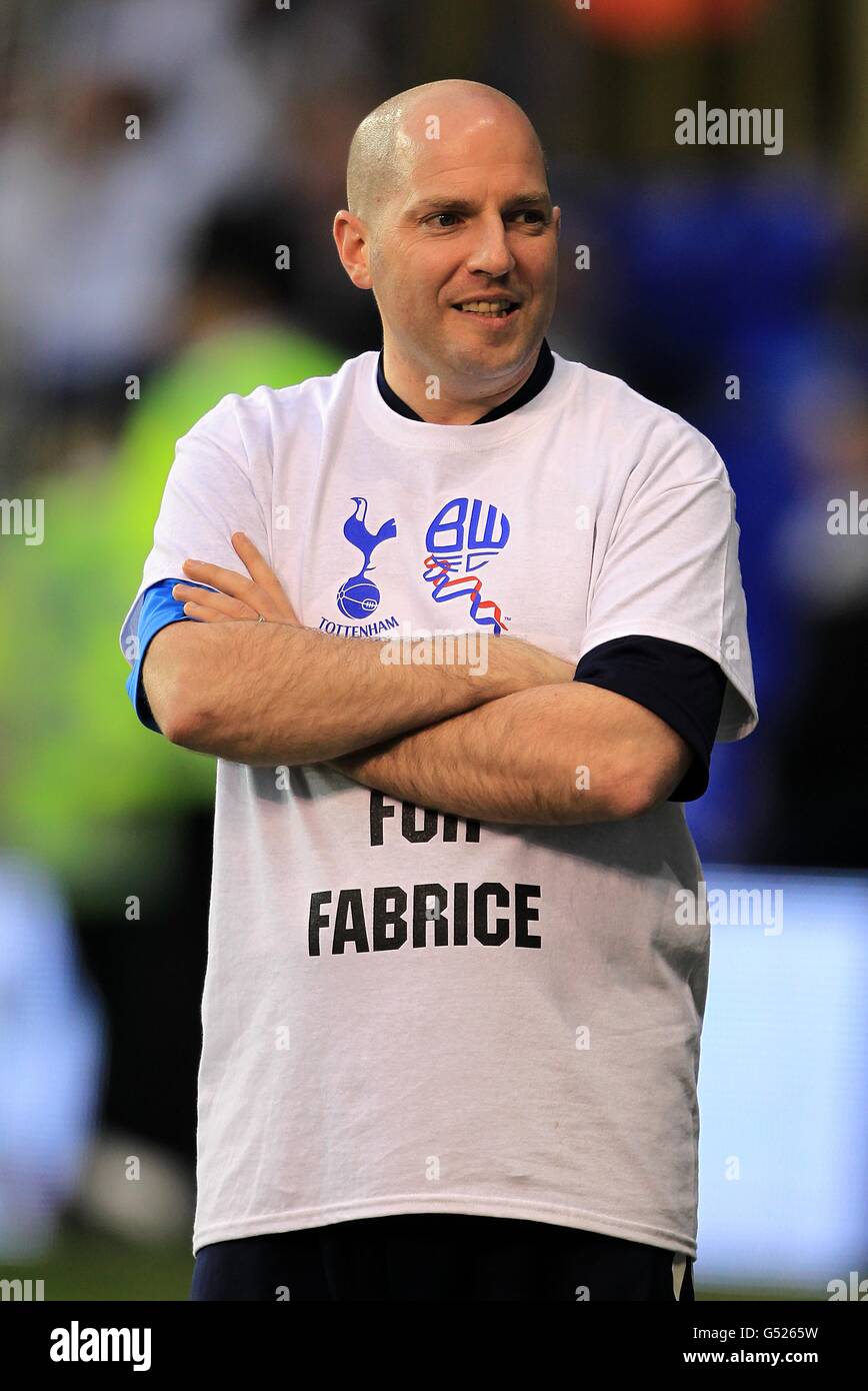 Bolton Wanderers team doctor Dr Jonathan Tobin on the pitch wearing a t ...