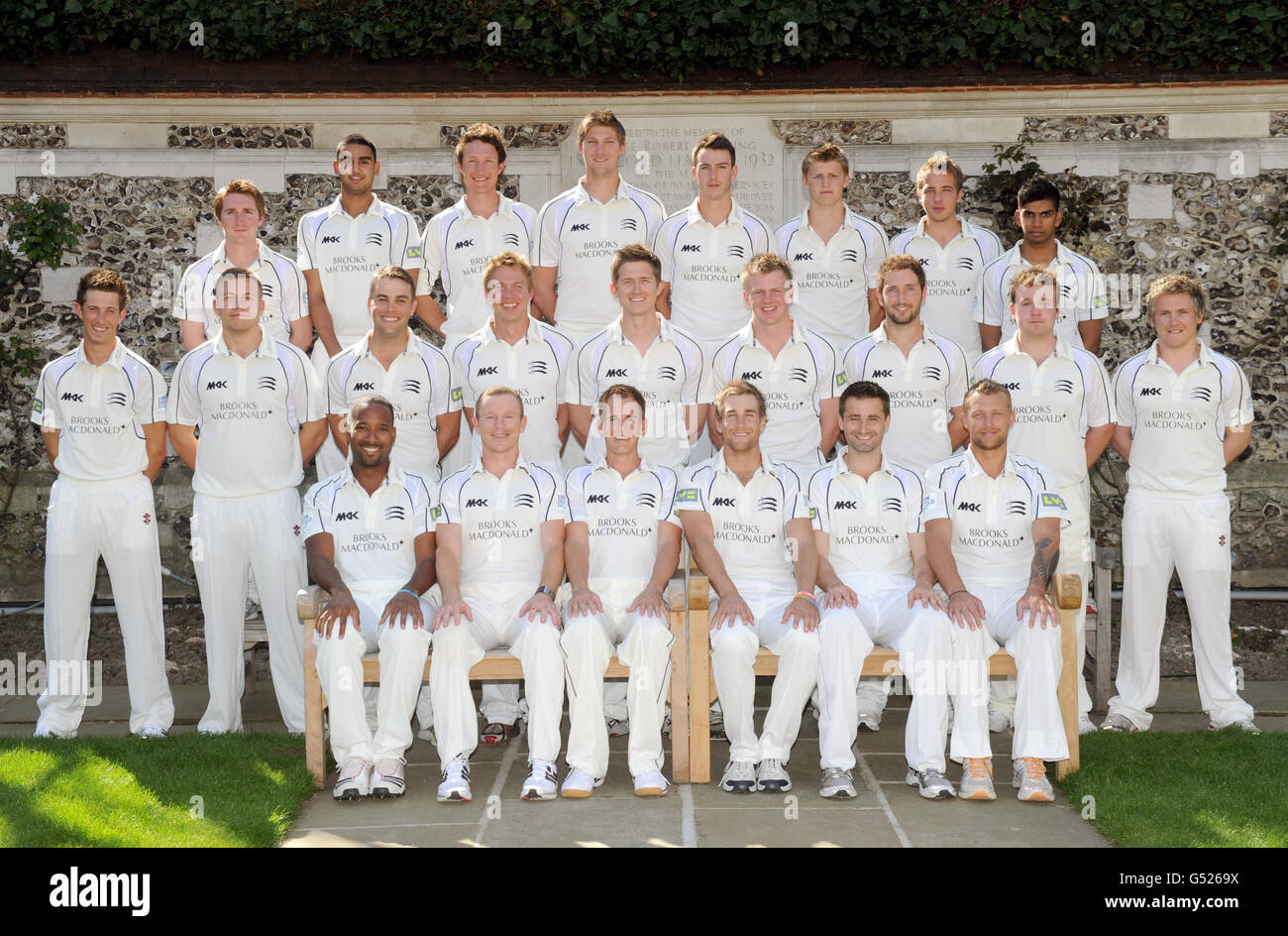 Middlesex Cricket Club pose for a team photograph in their County ...