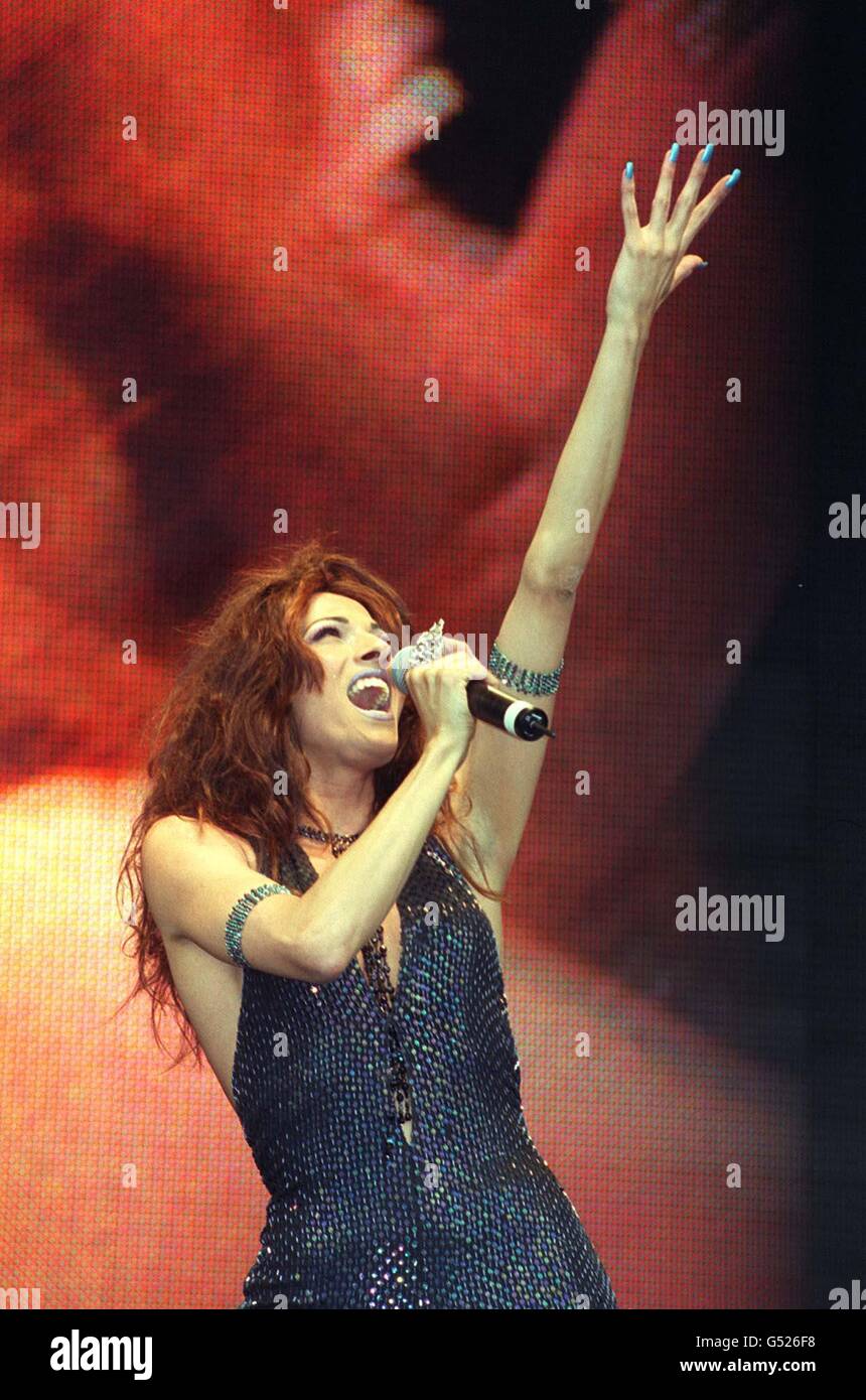 Transgendered Singer Dana International performing on stage at the ...