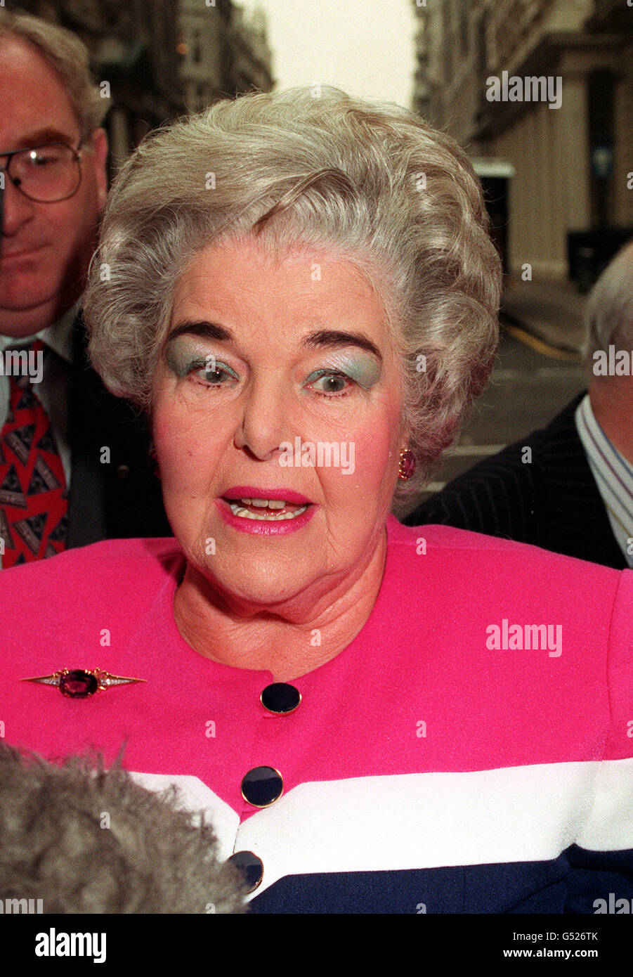 Dame Jill Knight arriving at the Carlton Club, Central London for the ...