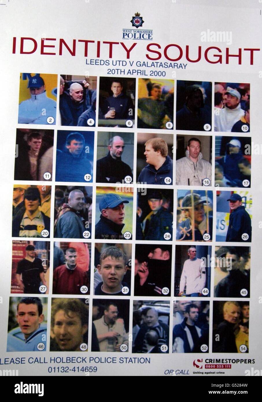 Police Leeds Hooligan poster Stock Photo - Alamy