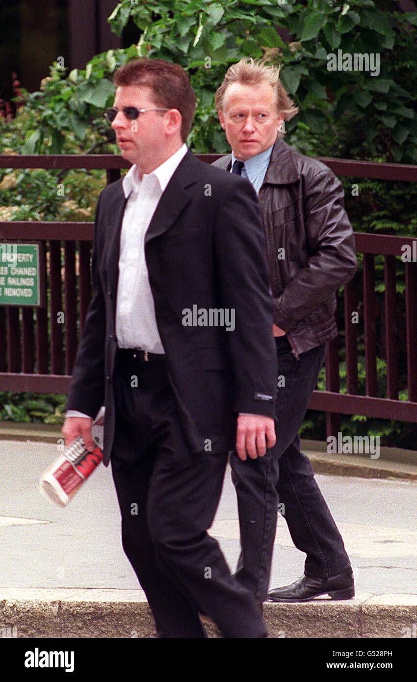The father of nail bomber David Copeland, Stephen (R), arrives at the Old Bailey in London with ...