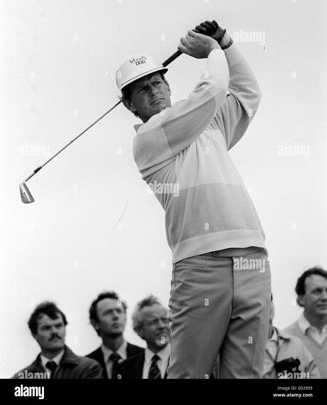 Sandy Lyle making a tee shot to the 3rd hole, during play in the ...