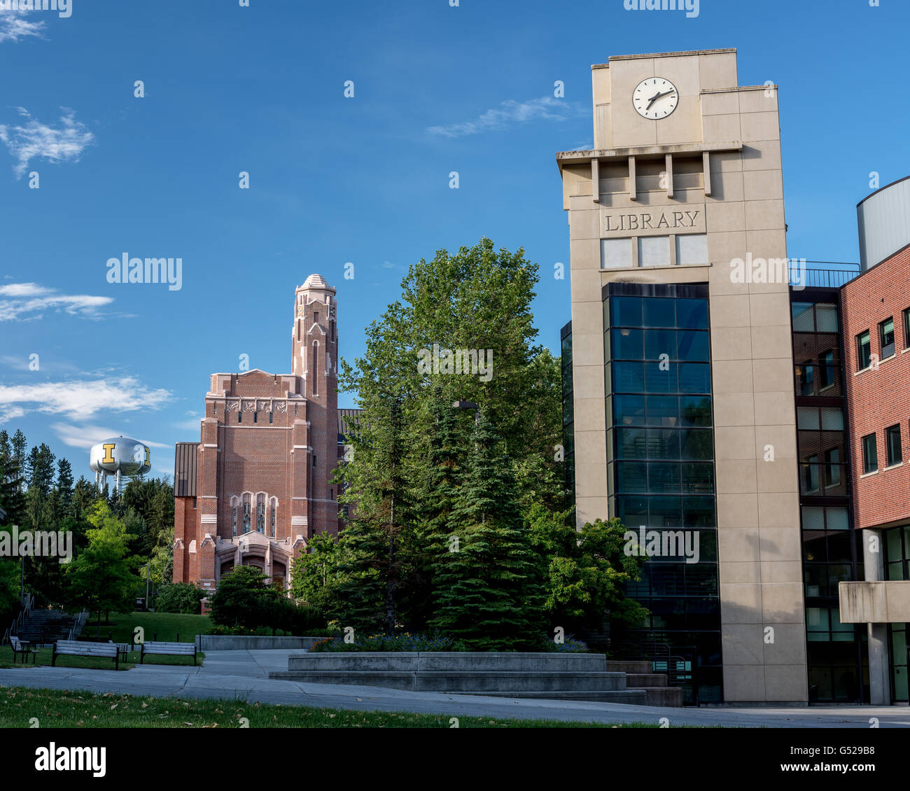 University of Idaho Library and water tower Stock Photo - Alamy