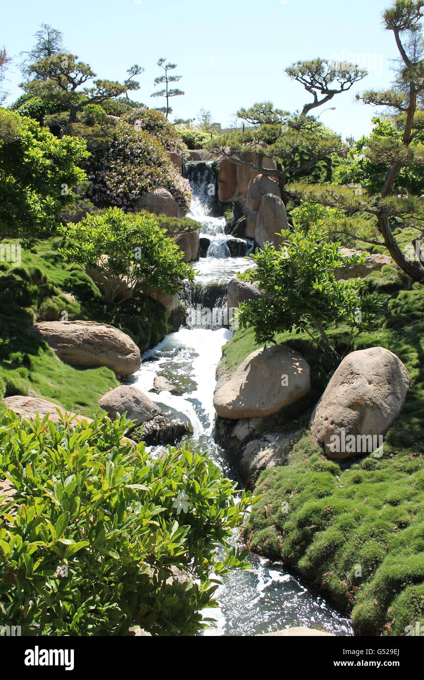 Waterfall at Japanese Zen Garden Stock Photo - Alamy