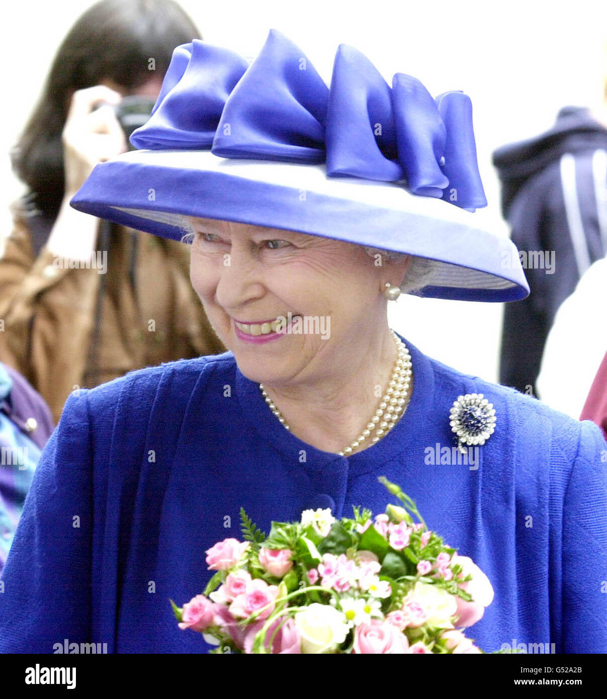 Queen Elizabeth II during a visit to Cardiff University, Wales Stock ...