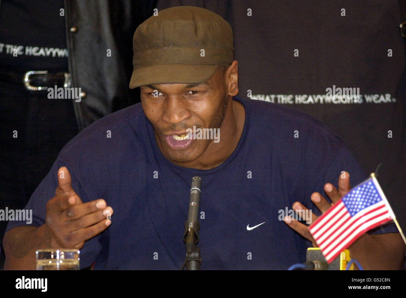 Heavyweight boxer Mike Tyson speaks at a press conference at the Hilton ...
