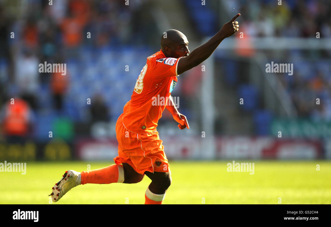 Blackpool's Lomana Tresor Lua Lua celebrates scoring their opening goal ...
