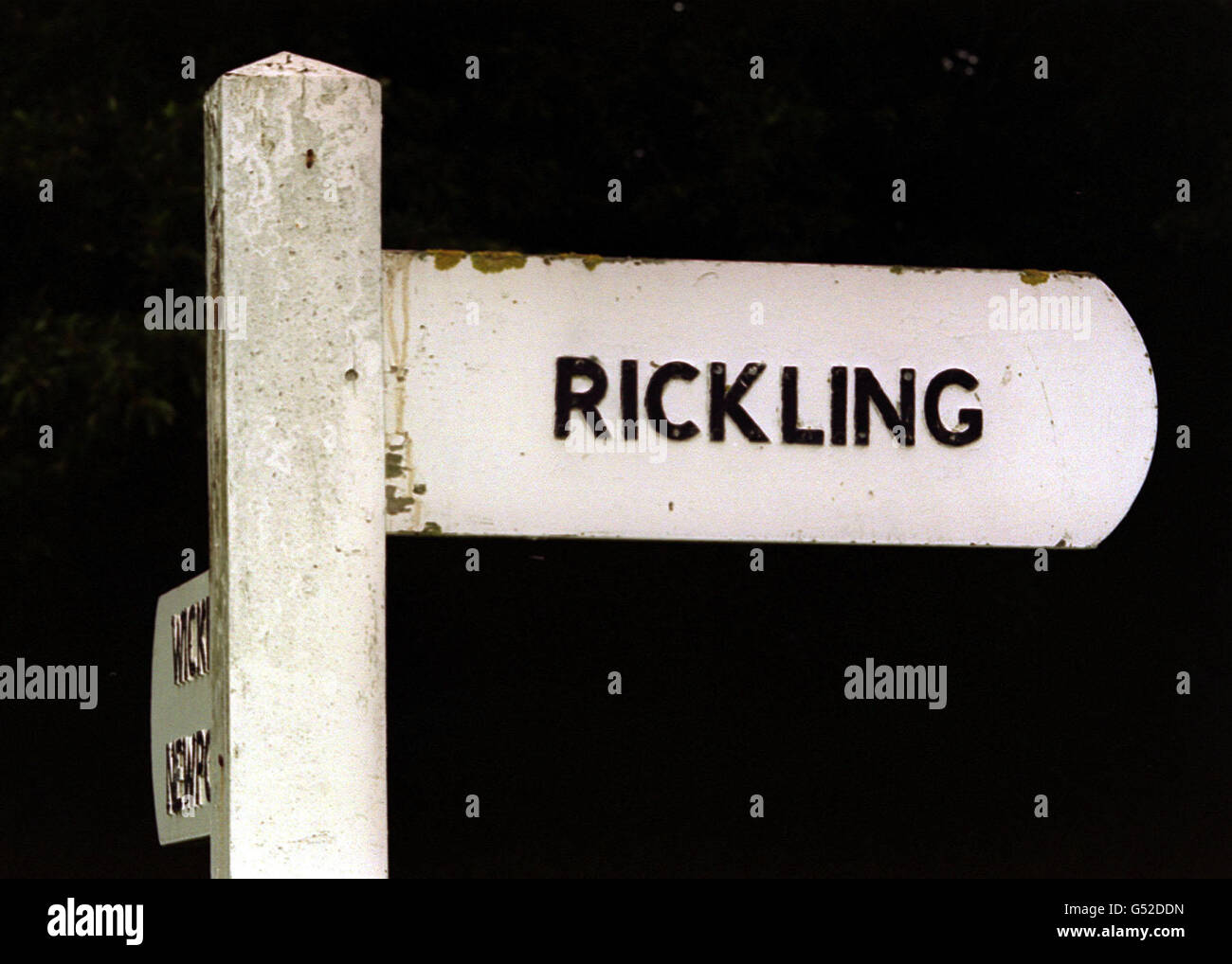 The road sign for Rickling, in Essex where celebrity television chef ...
