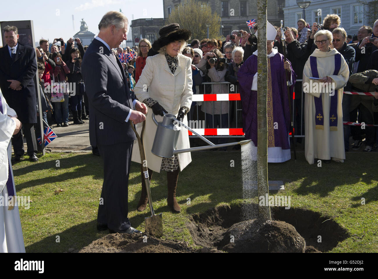 The Prince of Wales and the Duchess of Cornwall, plant a tree in ...