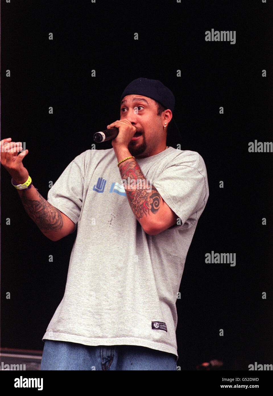 A member of the band Cypress Hill performing on stage at the ...