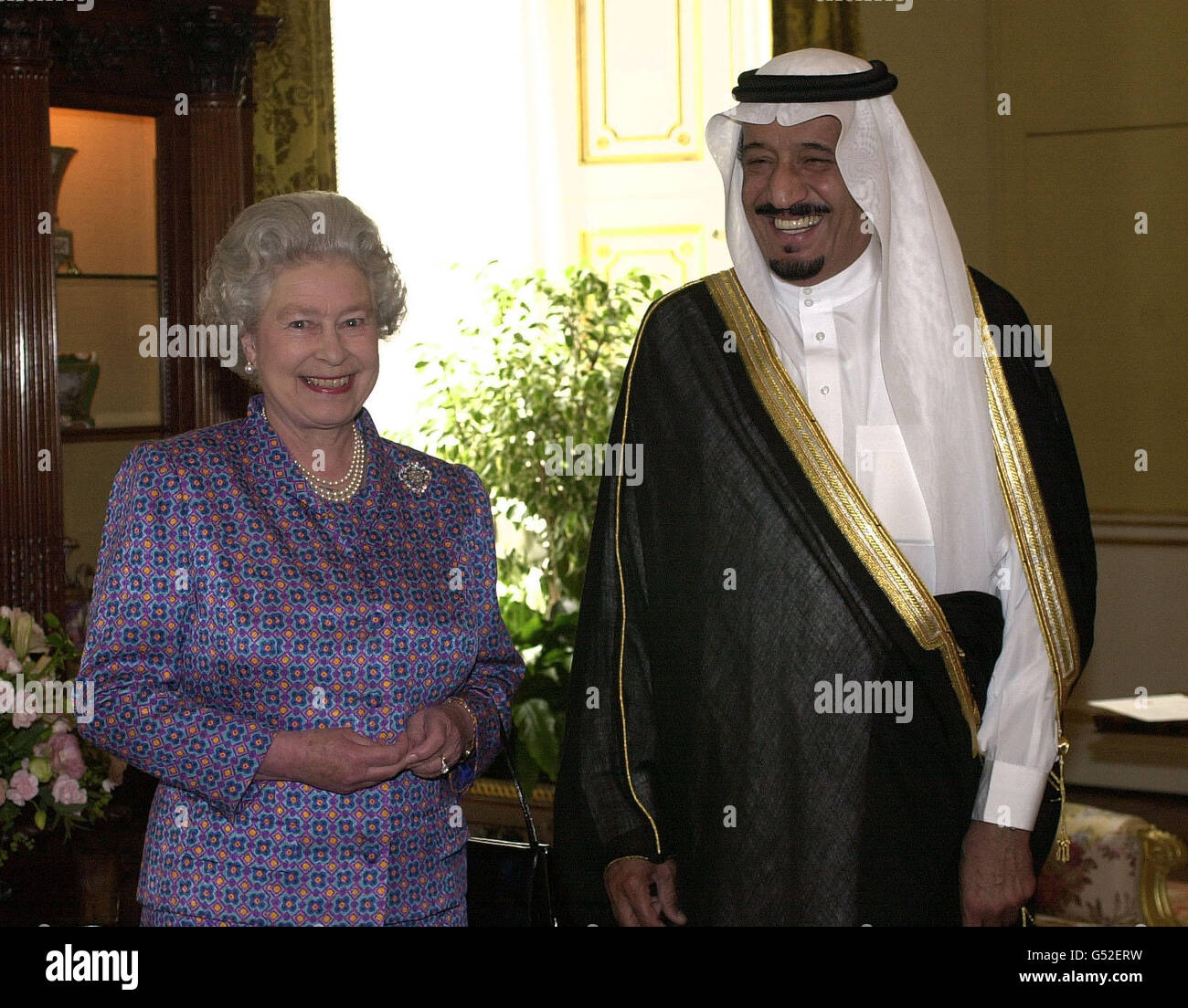 The Queen and Prince Salman bin Abdul Aziz of Saudi Arabia, before ...