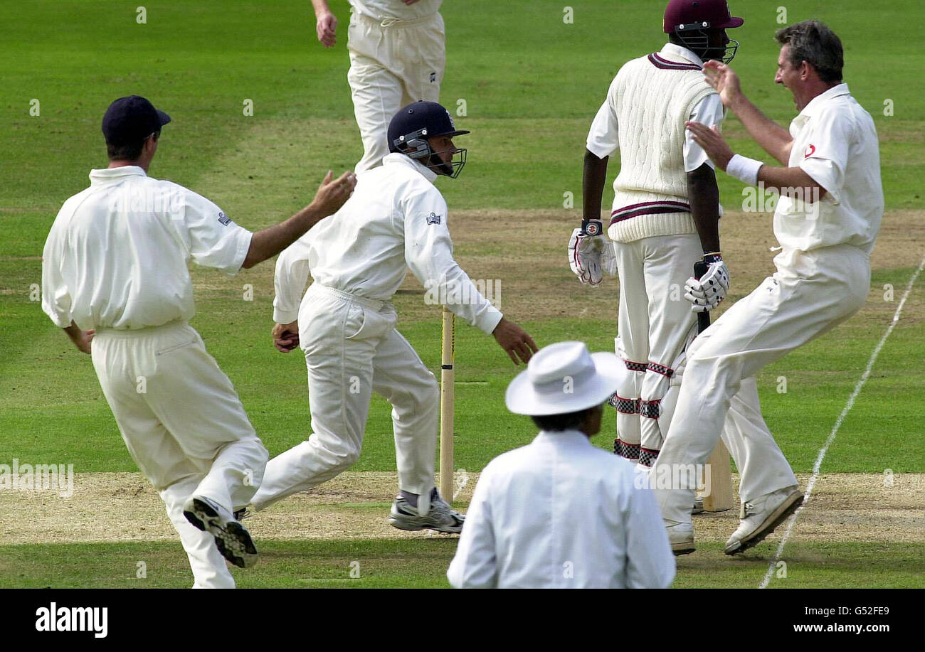 Sport cricket celebrating congratulating andrew caddick mark ramprakash ...