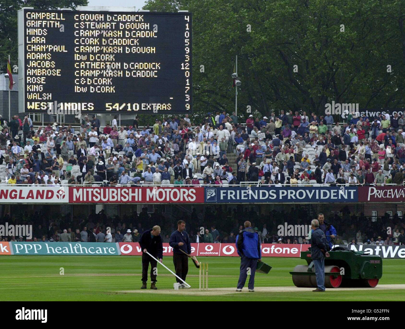 Cricket Eng v WI Scoreboard Stock Photo - Alamy