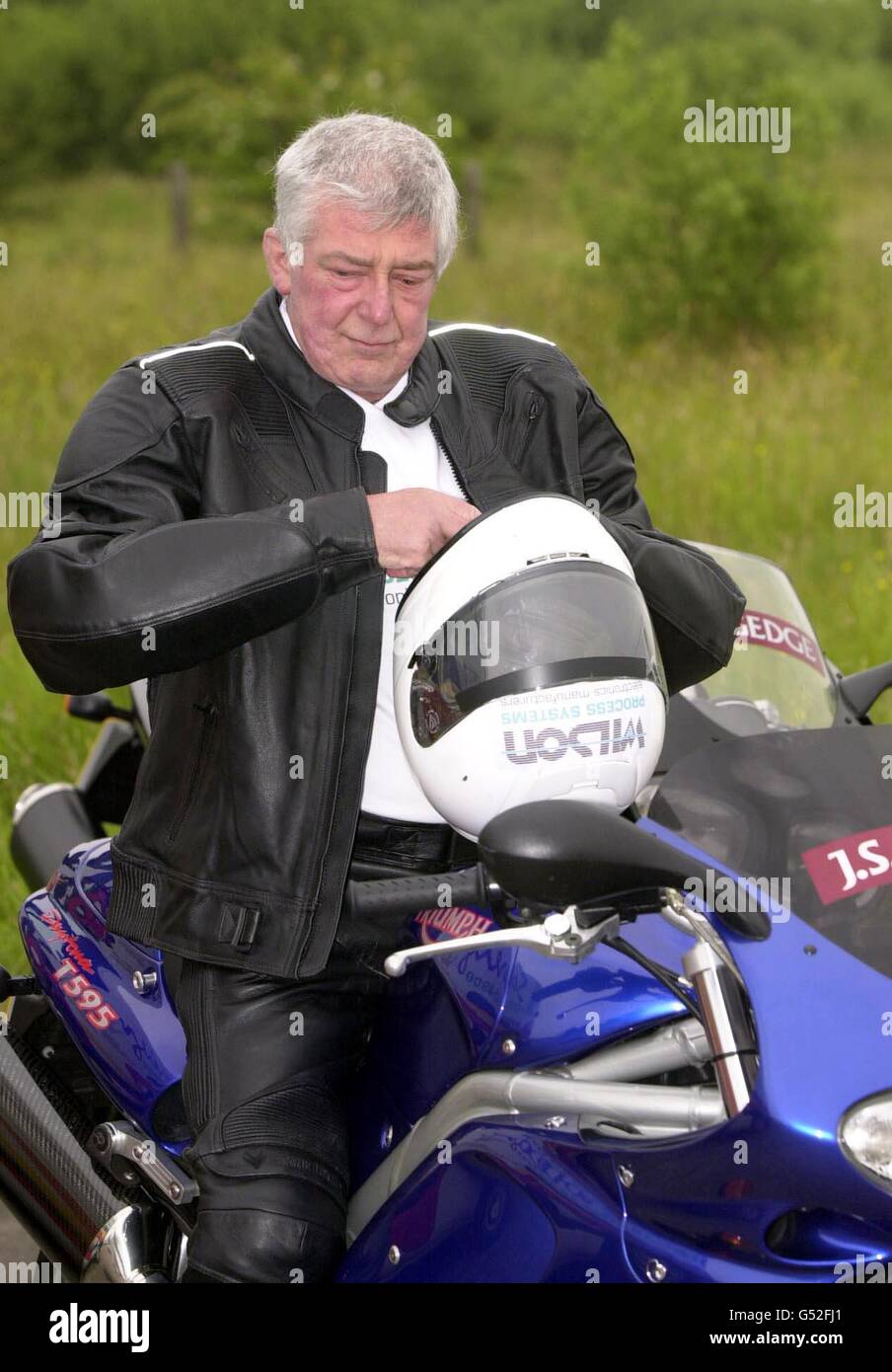 Blind Motorcyclist Record Attempt Stock Photo - Alamy